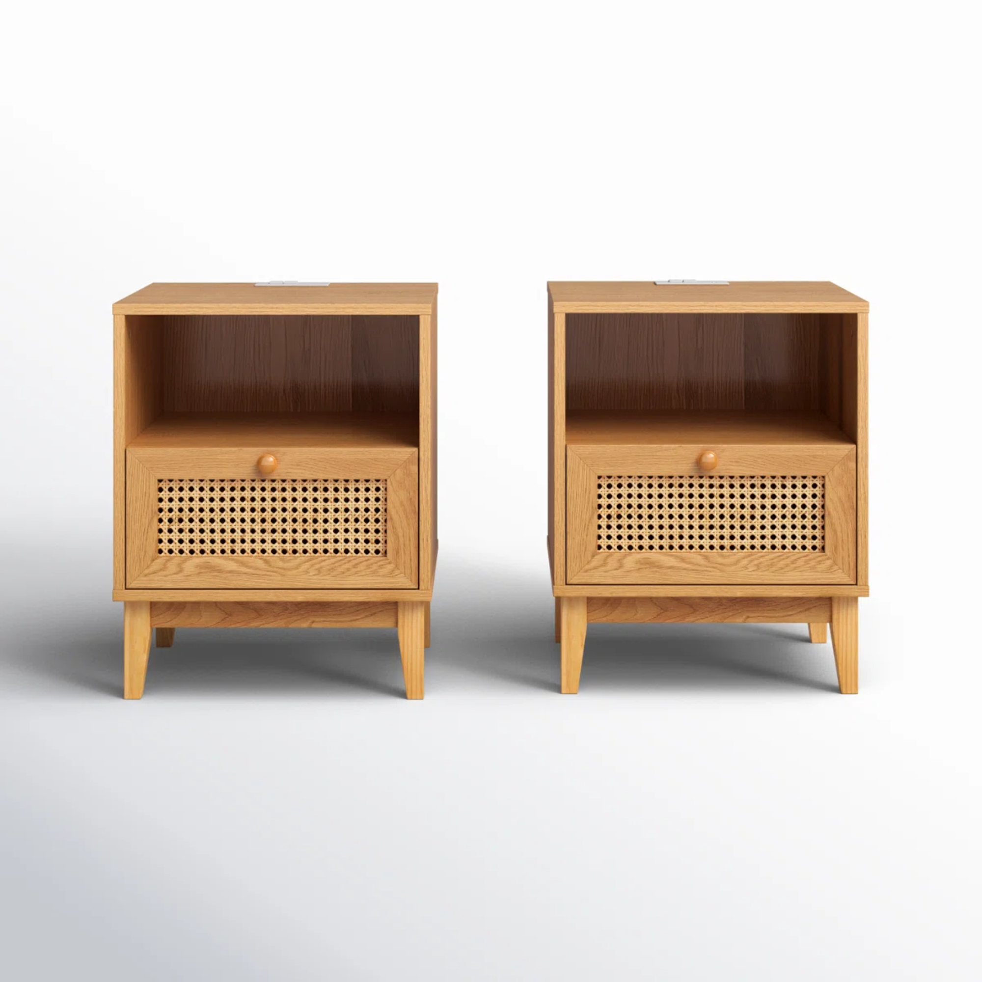 Bedside Wooden Nightstand Set of 2 – Framing Hub